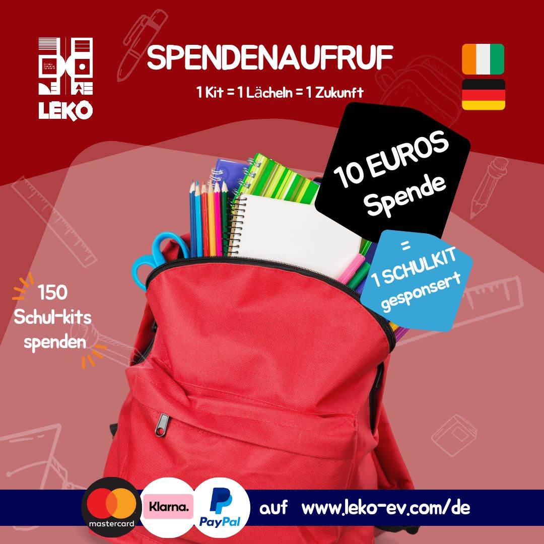 LEKO-SPENDE 2024: +150 SCHUL-KITS SAMMELN 🇨🇮🇩🇪📚 – LÉKÔ e.V.